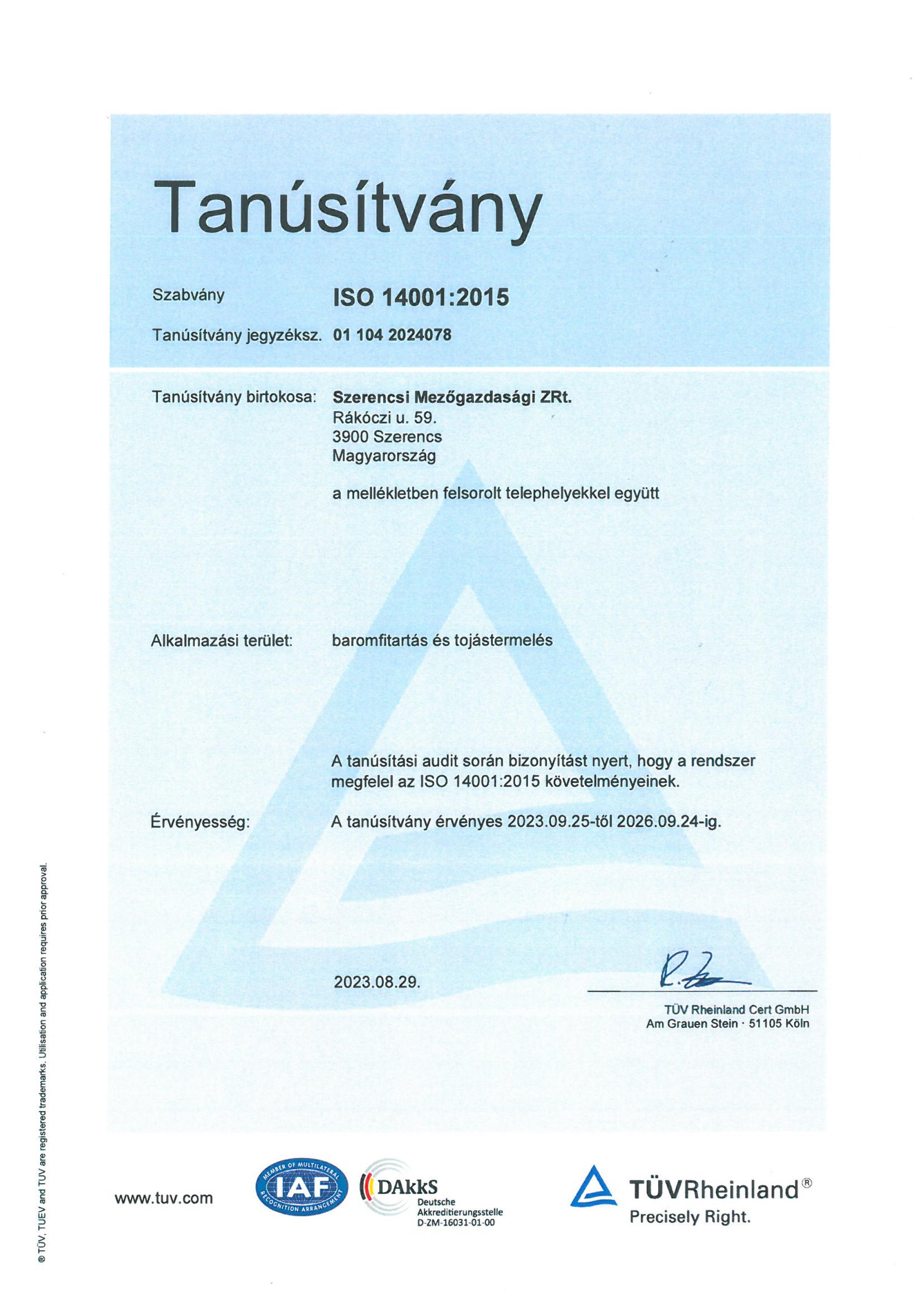 Szerencsi - ISO 2023 Baromfi